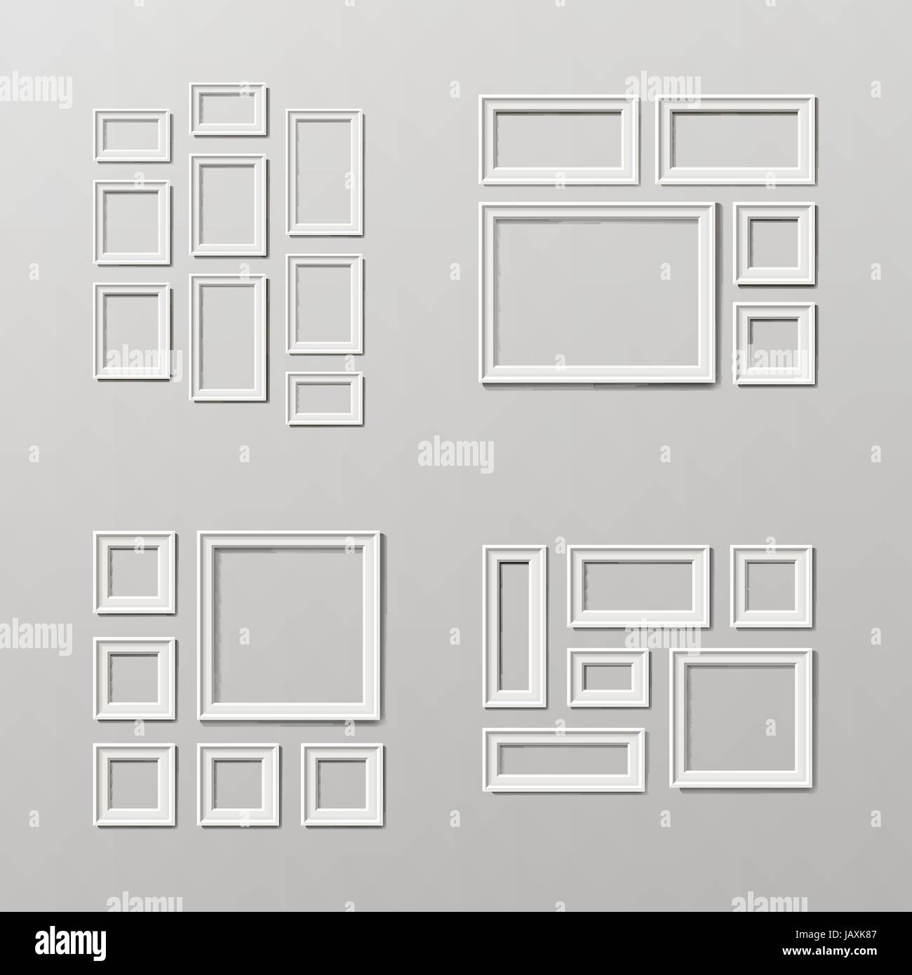 Blank Picture Frame Template Composition Set Vector Stock Vector Image ...