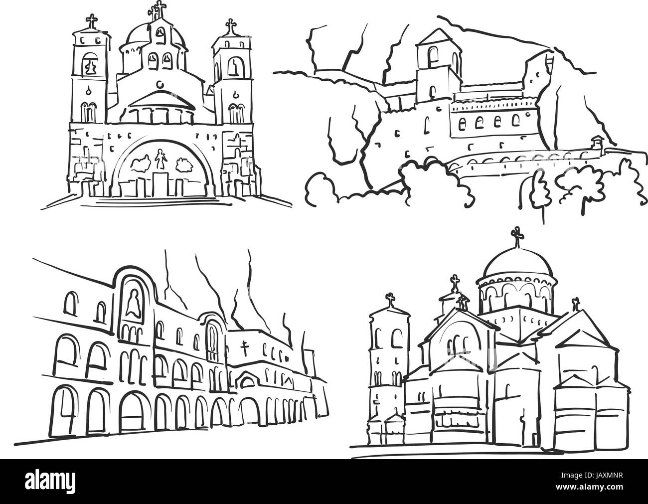 Ostrog monastery, montenegro Stock Vector Images - Alamy