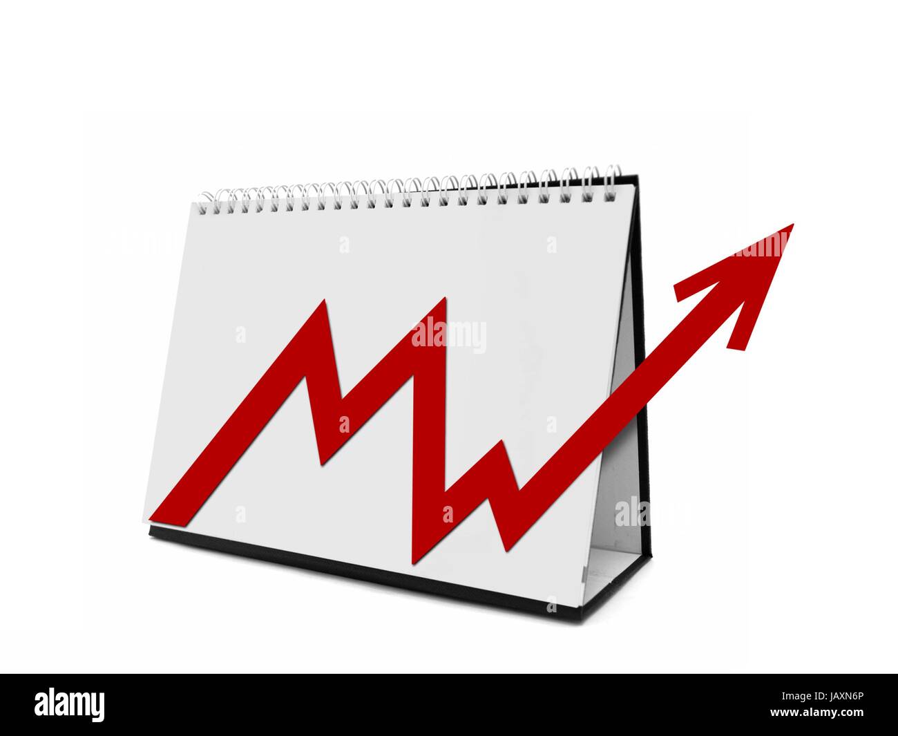 Desktop Calender with Arrow Chart Stock Photo - Alamy