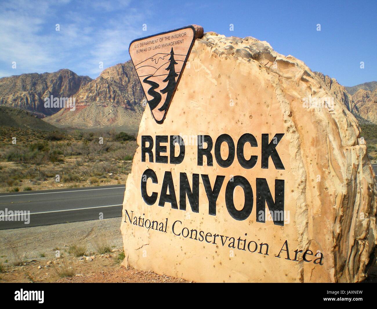 red rock canyon sign Stock Photo - Alamy