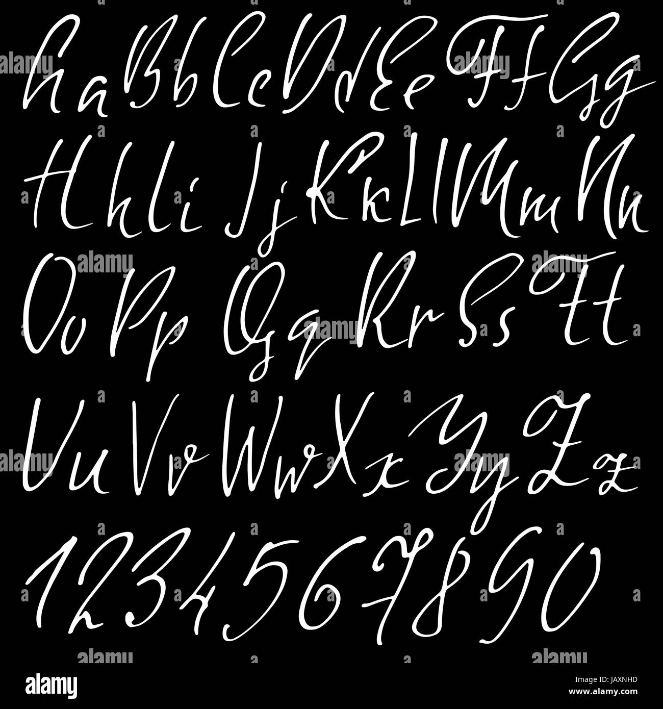 Hand drawn elegant calligraphy font. Modern brush lettering. Grunge ...