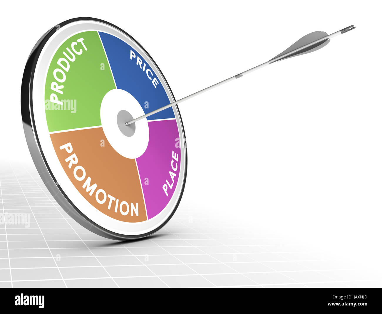 Marketing mix concept consisting of a target and one arrow in the ...