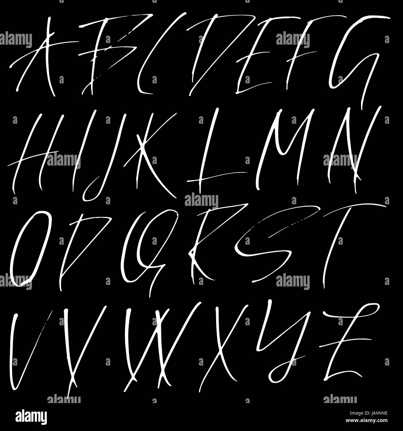 Hand drawn elegant calligraphy font. Modern brush lettering. Grunge ...