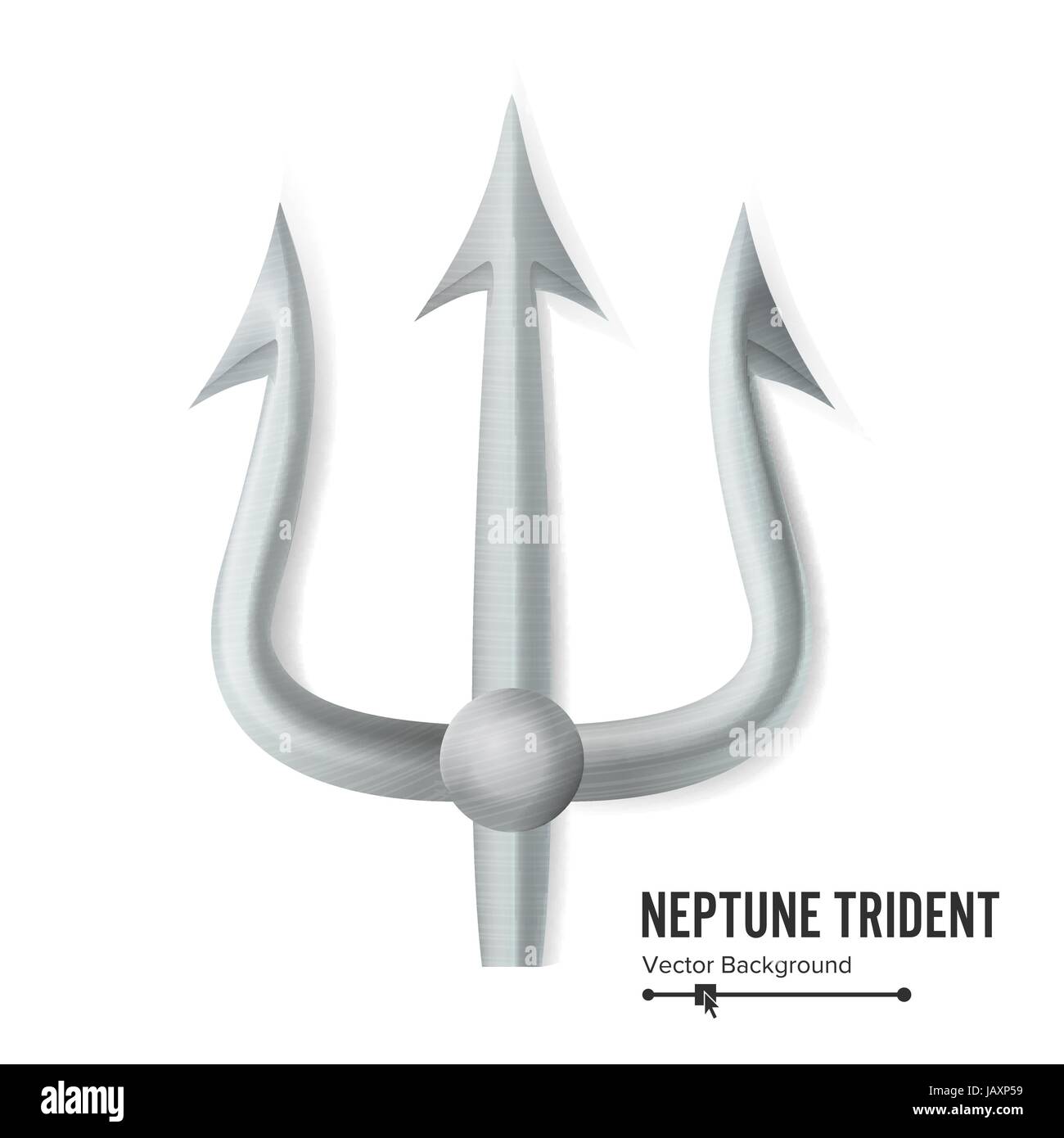 Neptune Trident Vector. Silver Realistic 3D Silhouette Of Neptune Or ...