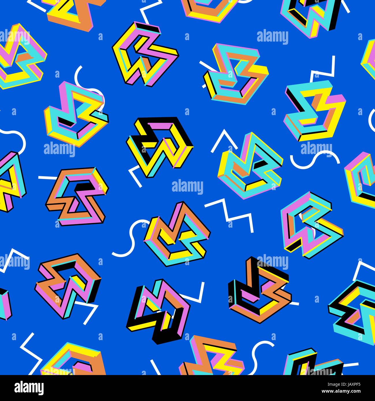 Vector Pattern 80s. Seamless Background. Retro Memphis Style Stock ...