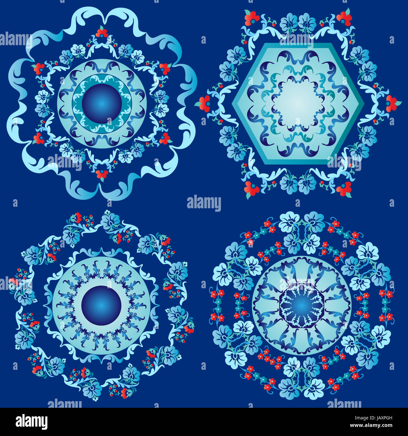 blue series is designed using the old patterns anatolia Stock Photo - Alamy