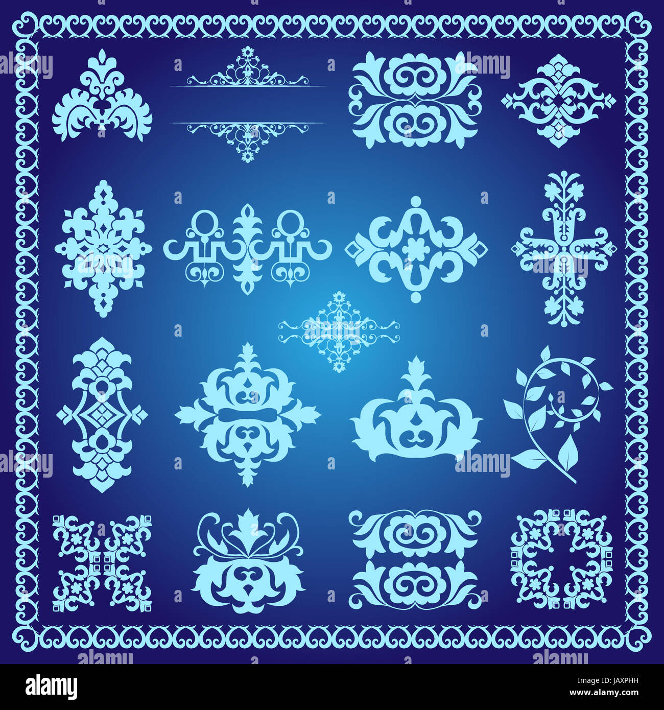 blue series is designed using the old patterns anatolia Stock Photo - Alamy