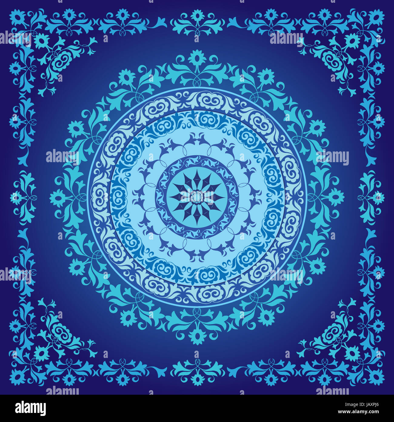 blue series is designed using the old patterns anatolia Stock Photo - Alamy