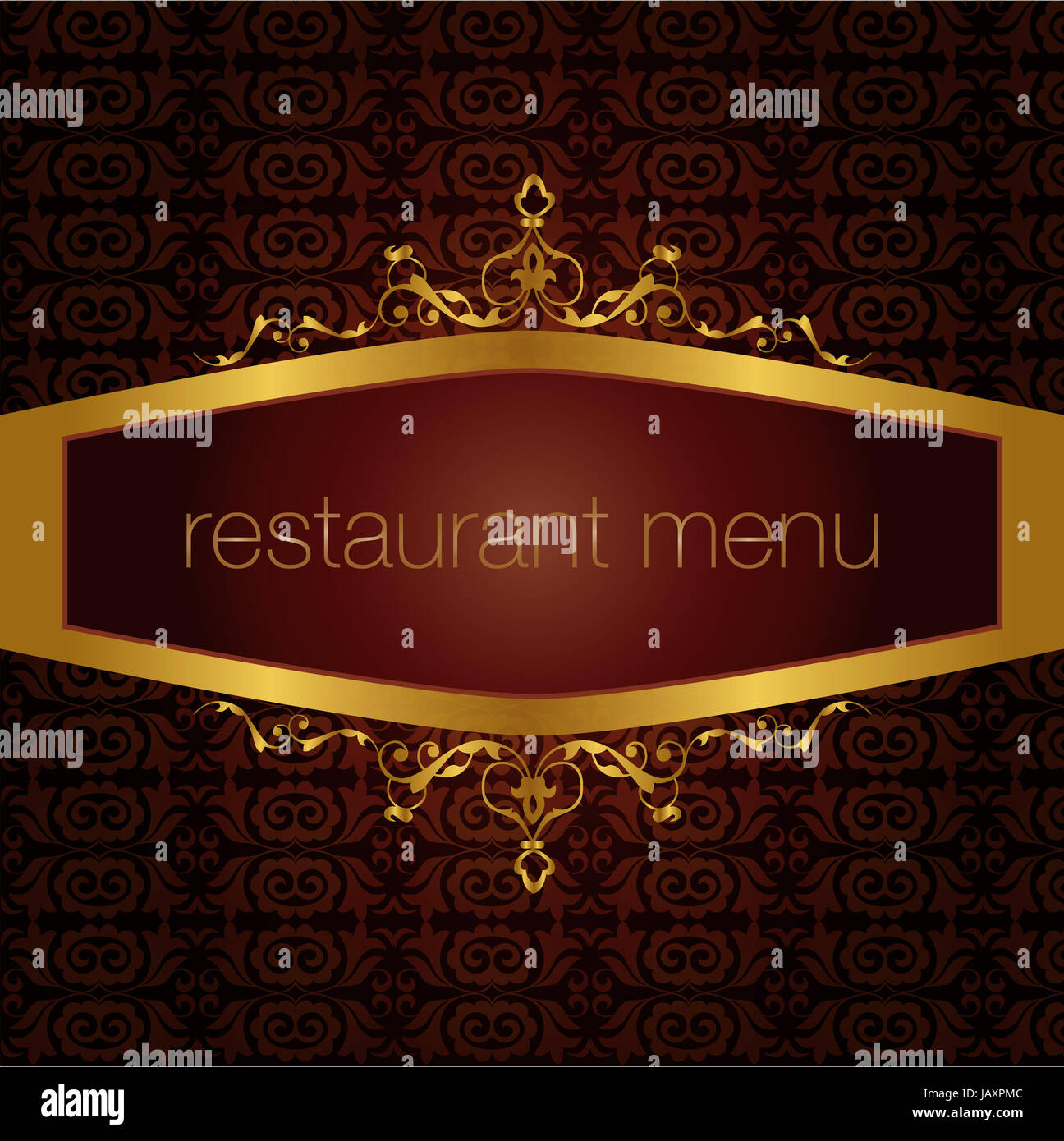 studied the traditional pattern of the eastern restaurant menu Stock ...