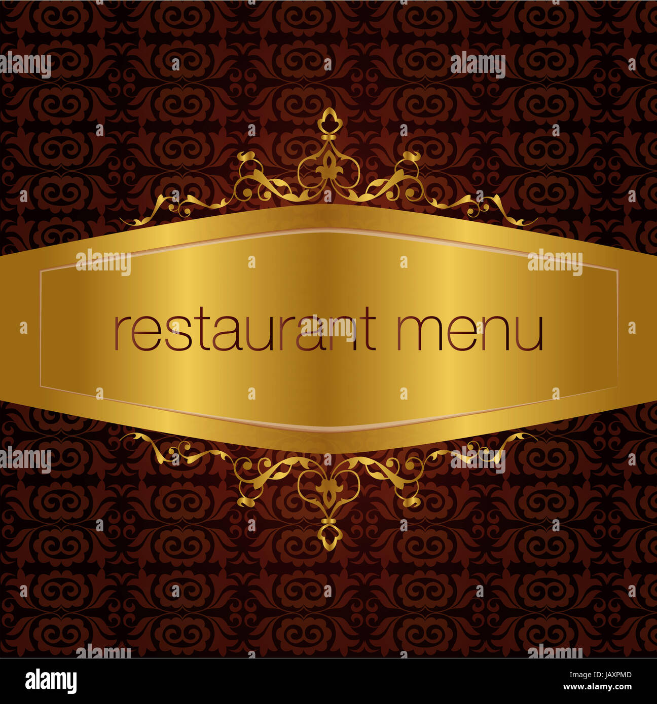 studied the traditional pattern of the eastern restaurant menu Stock ...