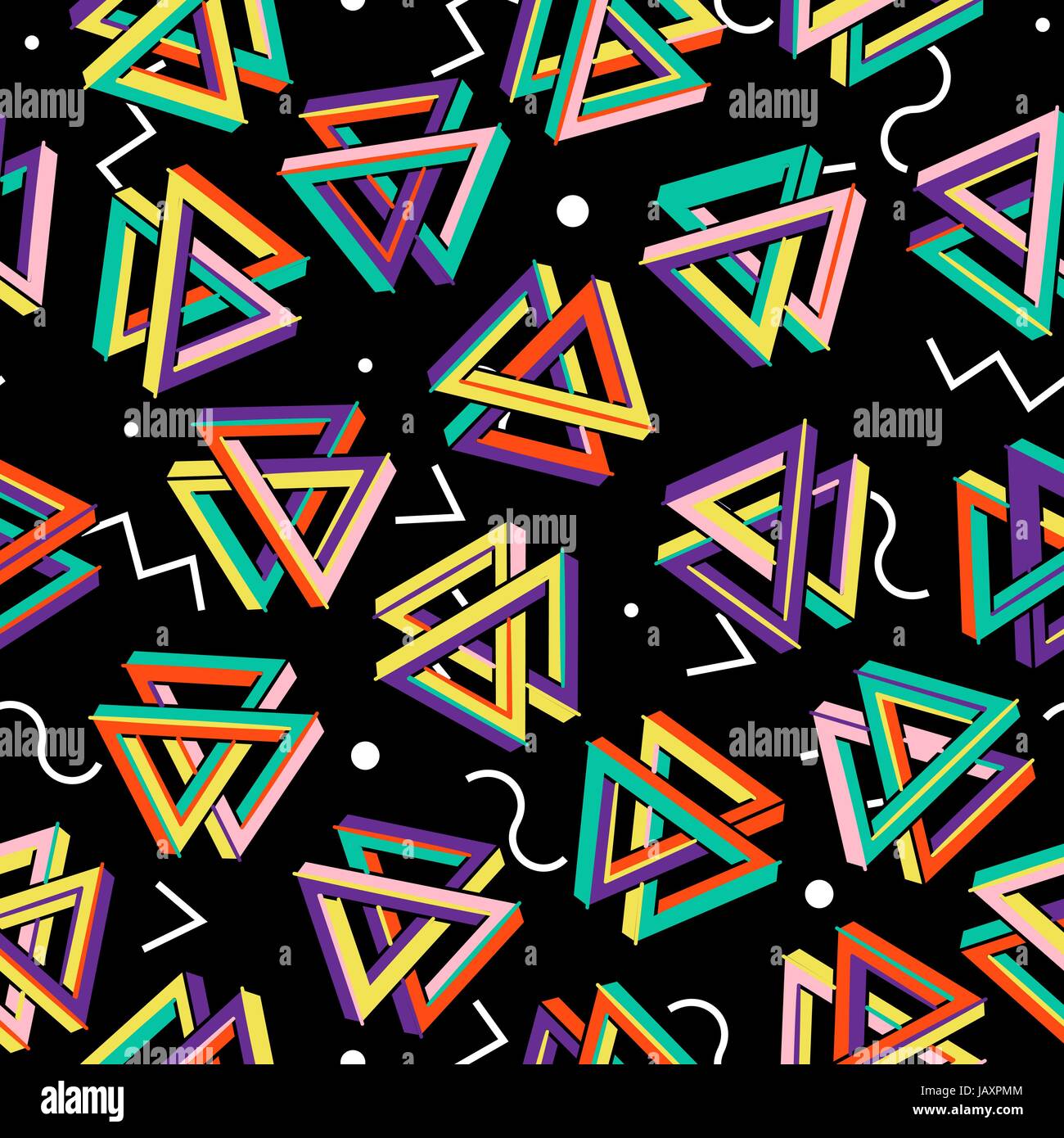 Vector Pattern 80s. Seamless Background. Retro Memphis Style Stock ...