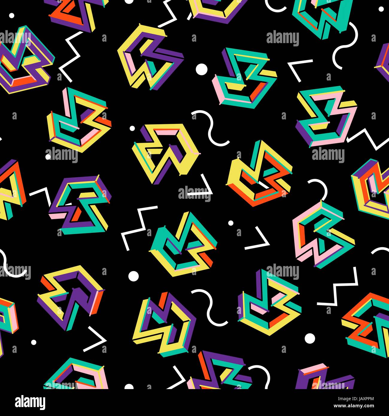 Vector Pattern 80s. Geometric Seamless Abstract Background. Retro ...