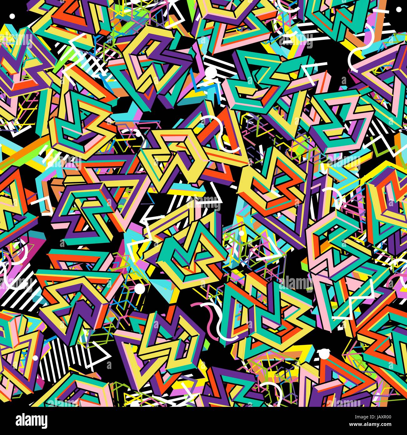 Vector Pattern 80s. Geometric Seamless Abstract Background. Retro ... Vector Pattern 80s. Geometric Seamless Abstract Background. Retro ...