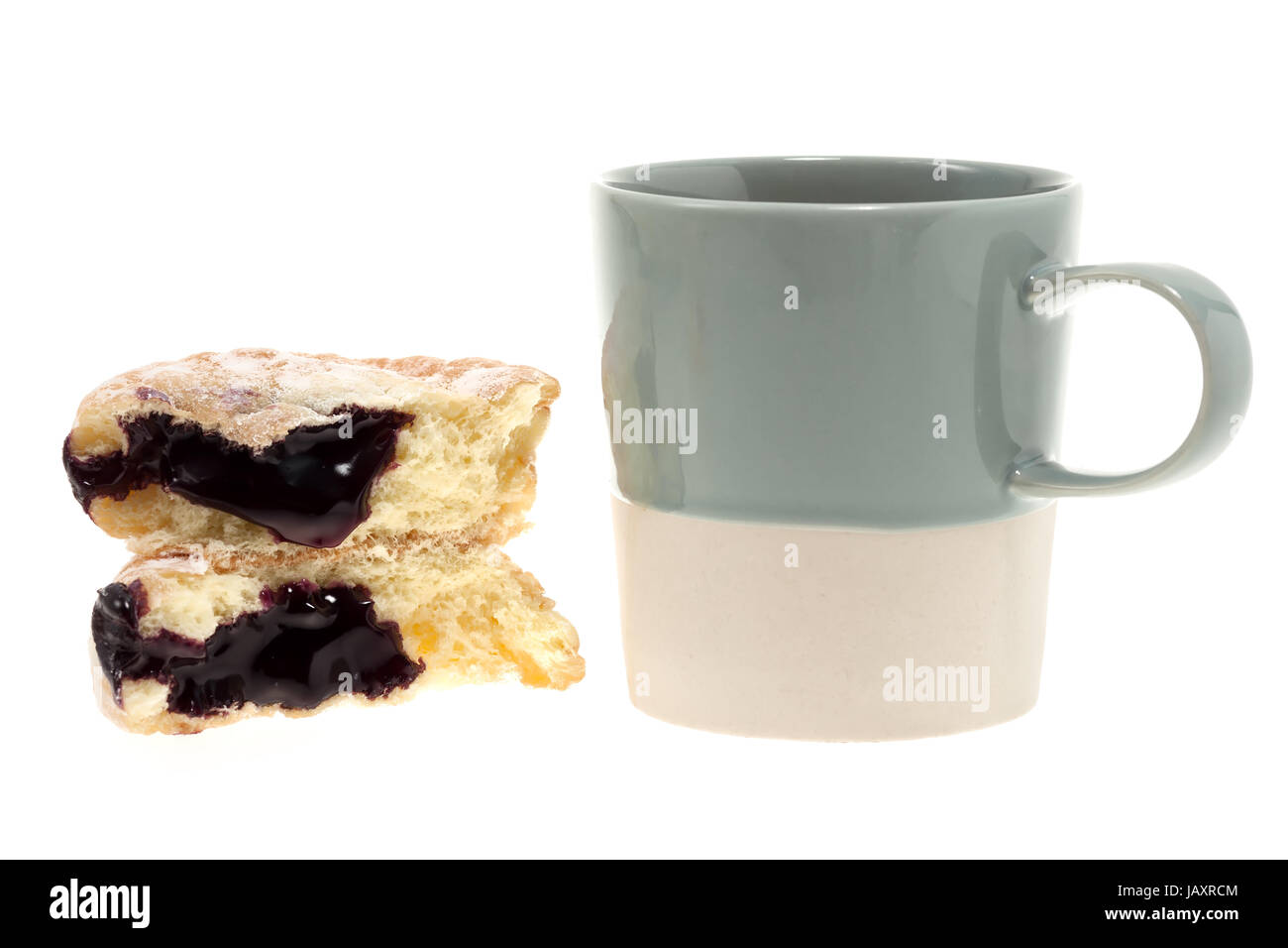 Donut with coffee mug isolated on white background Stock Photo - Alamy