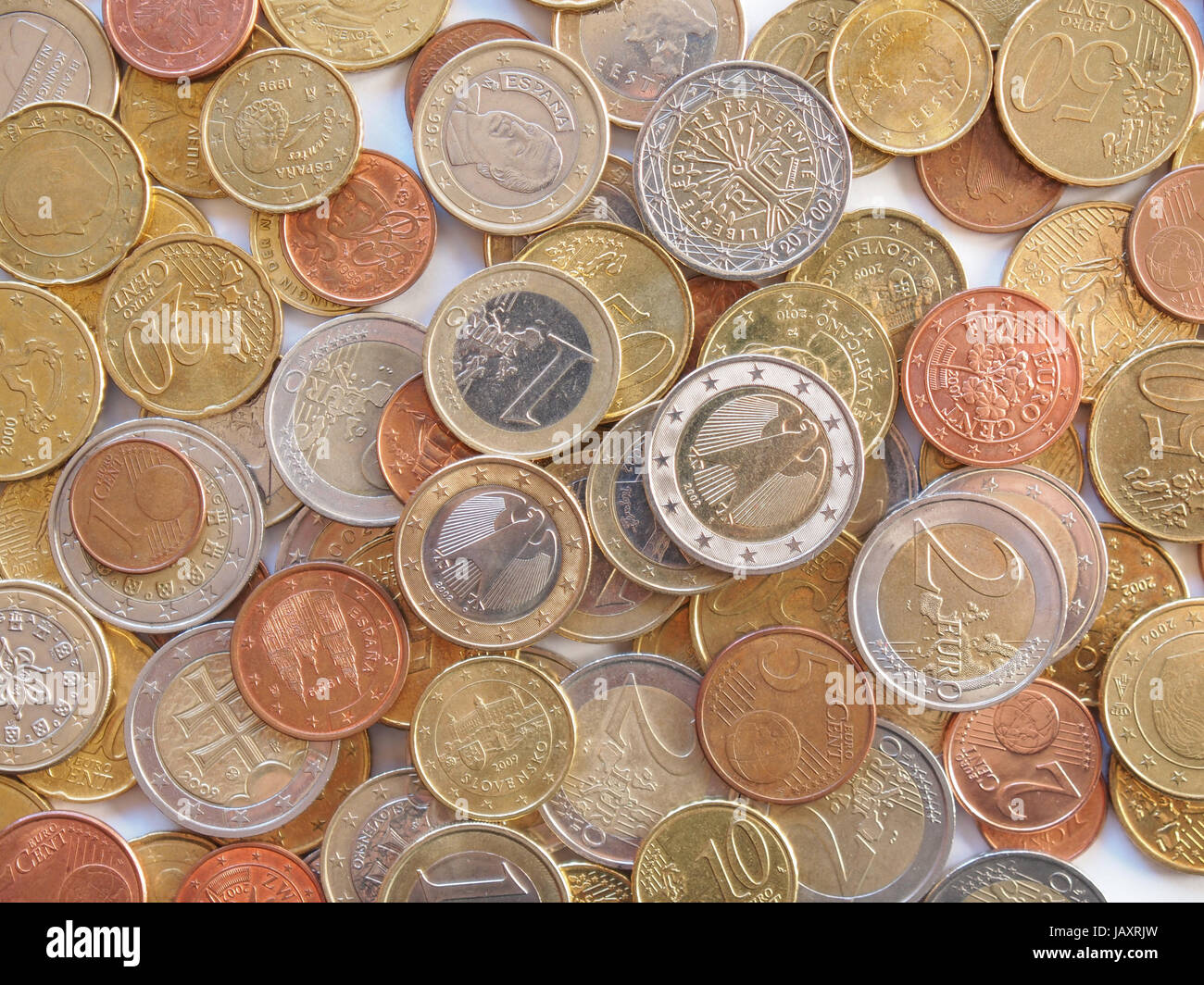 Euro coins currency of the European union Stock Photo - Alamy