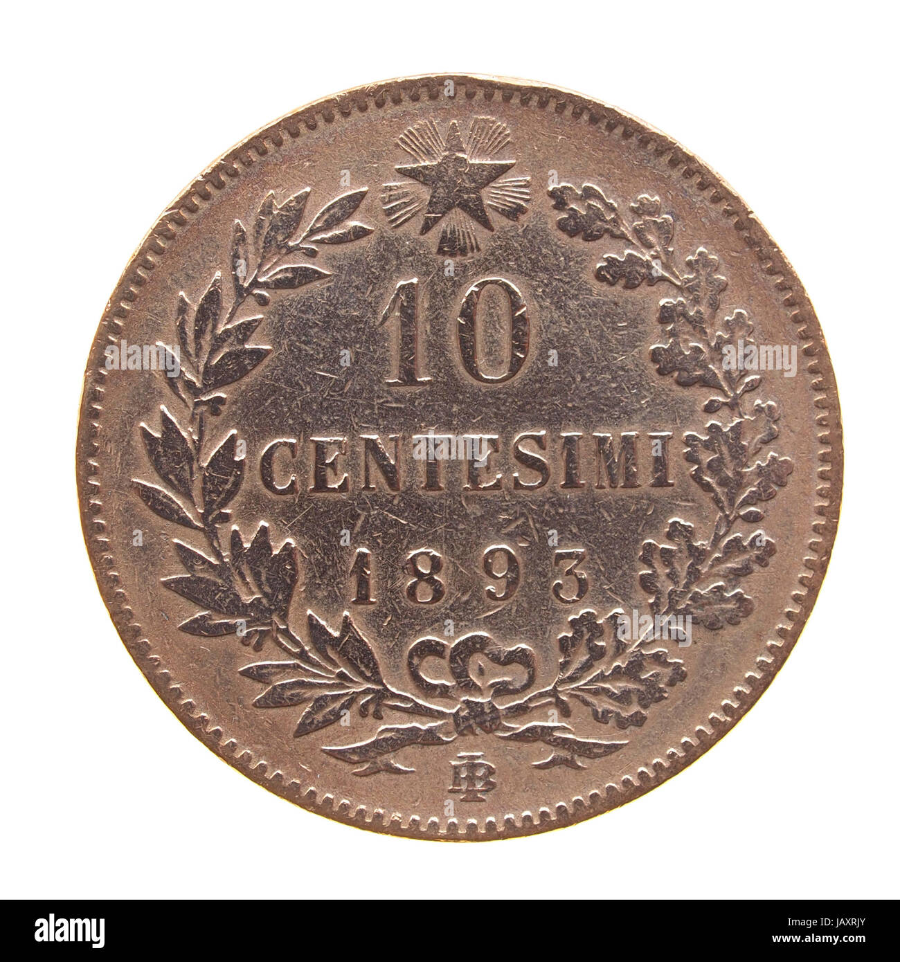 Ancient Italian coin isolated over a white background Stock Photo - Alamy