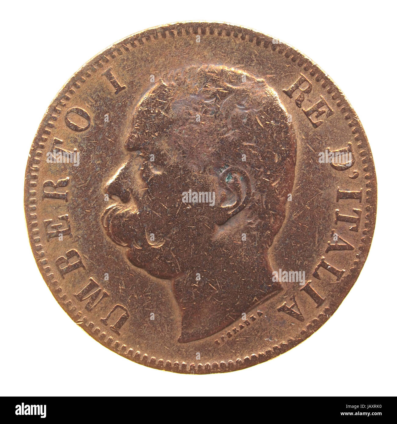 Ancient Italian coin isolated over a white background Stock Photo - Alamy