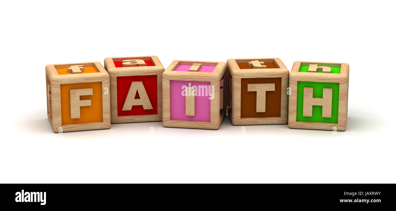 Faith Play Cubes Stock Photo - Alamy