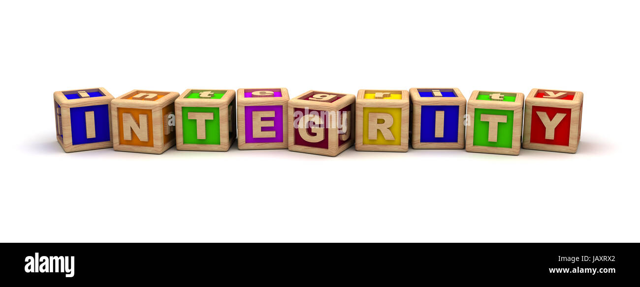 Integrity Play Cubes Stock Photo - Alamy