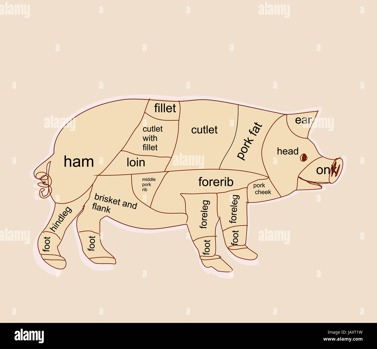 Pig meat chart hi-res stock photography and images - Alamy