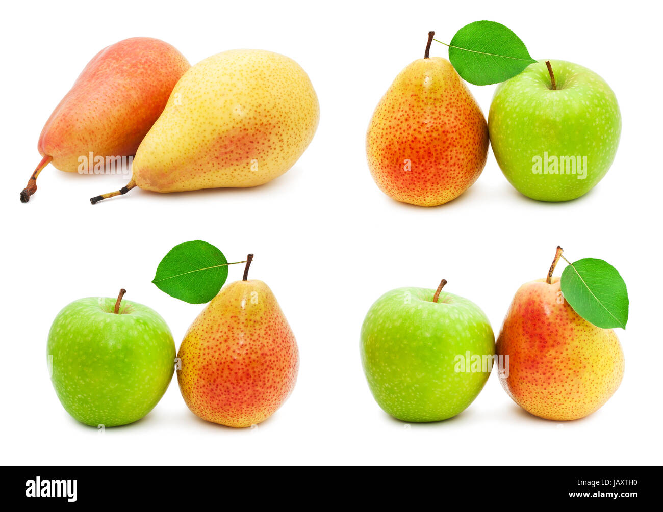 Collection of fresh pears isolated on white background Stock Photo - Alamy