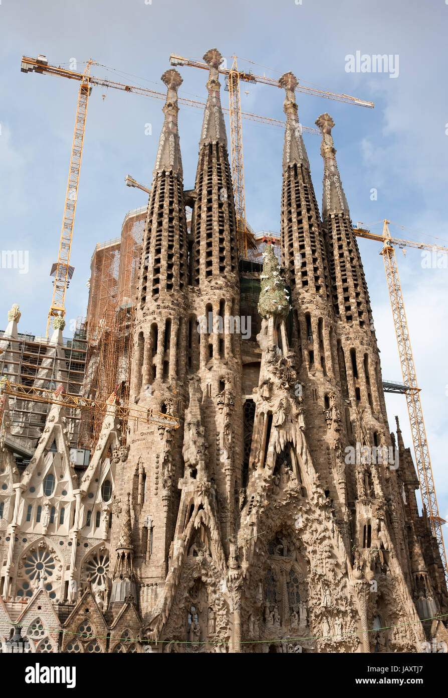 Famous architecture masterpiece Sagrada Familia in Barcelona, Spain ...