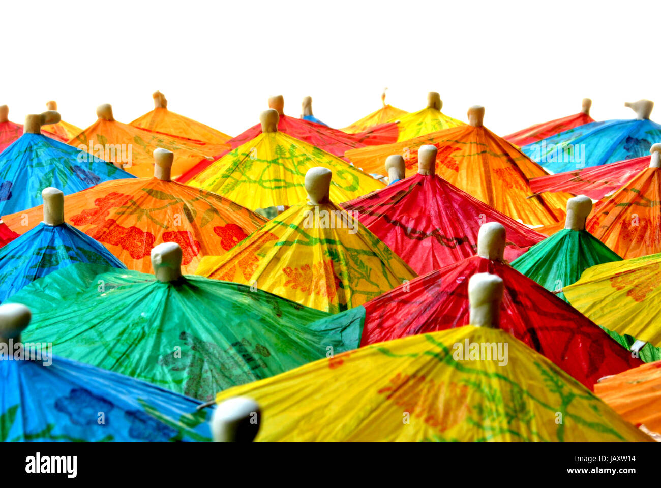 Series of colored paper umbrellas for cocktails, parties, celebrations ...