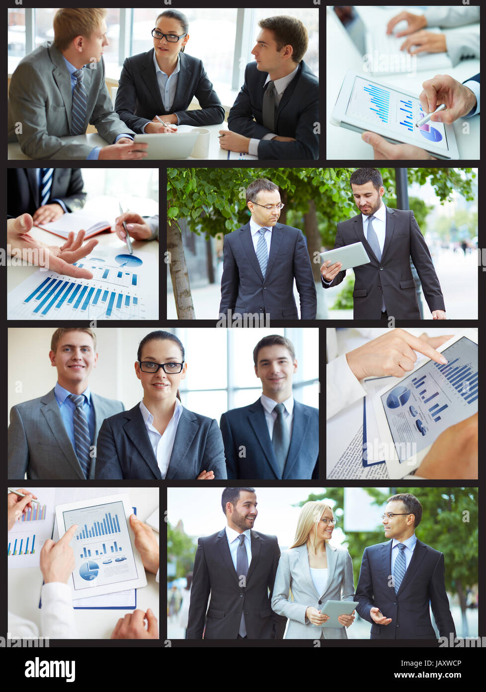 Business collage collaboration discussing hi-res stock photography and ...