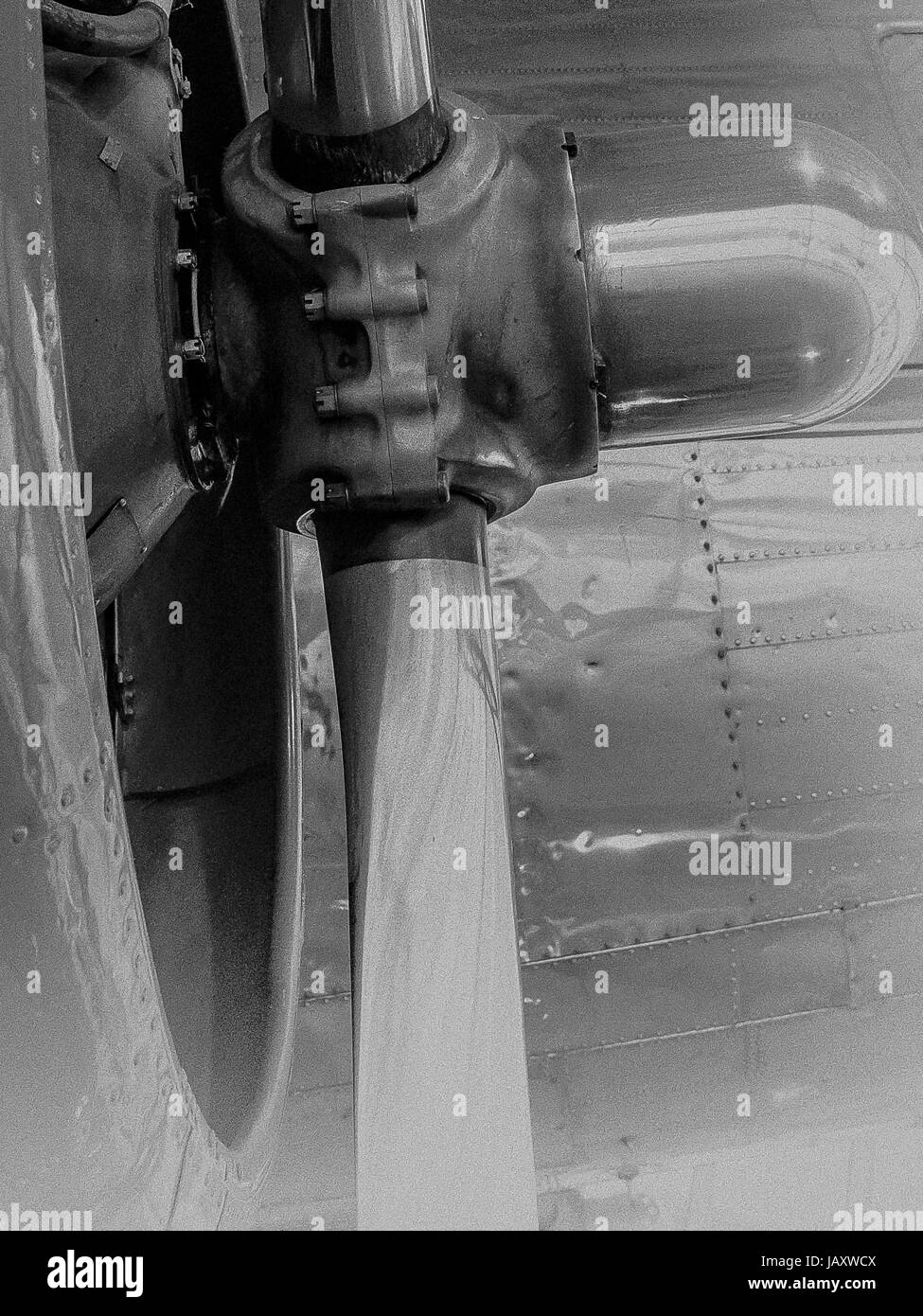 Black and White DC-3 Propeller Antique Stock Photo - Alamy