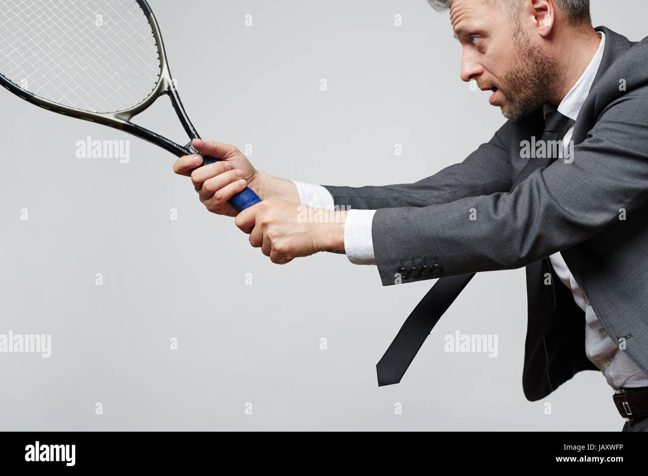 Ready to defend his business Stock Photo - Alamy