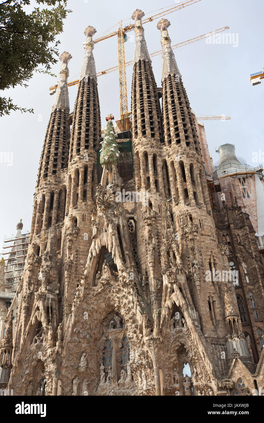 Famous architecture masterpiece Sagrada Familia in Barcelona, Spain ...