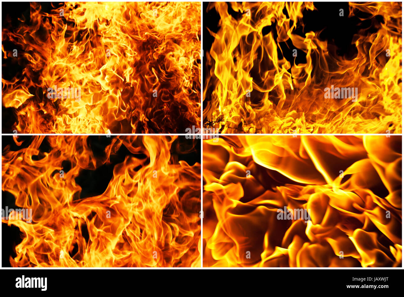 Beautiful yellow and orange hot fire on black background Stock Photo ...