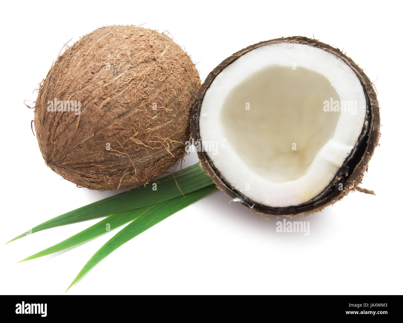 Perfect fresh coconut isolated on white background Stock Photo - Alamy