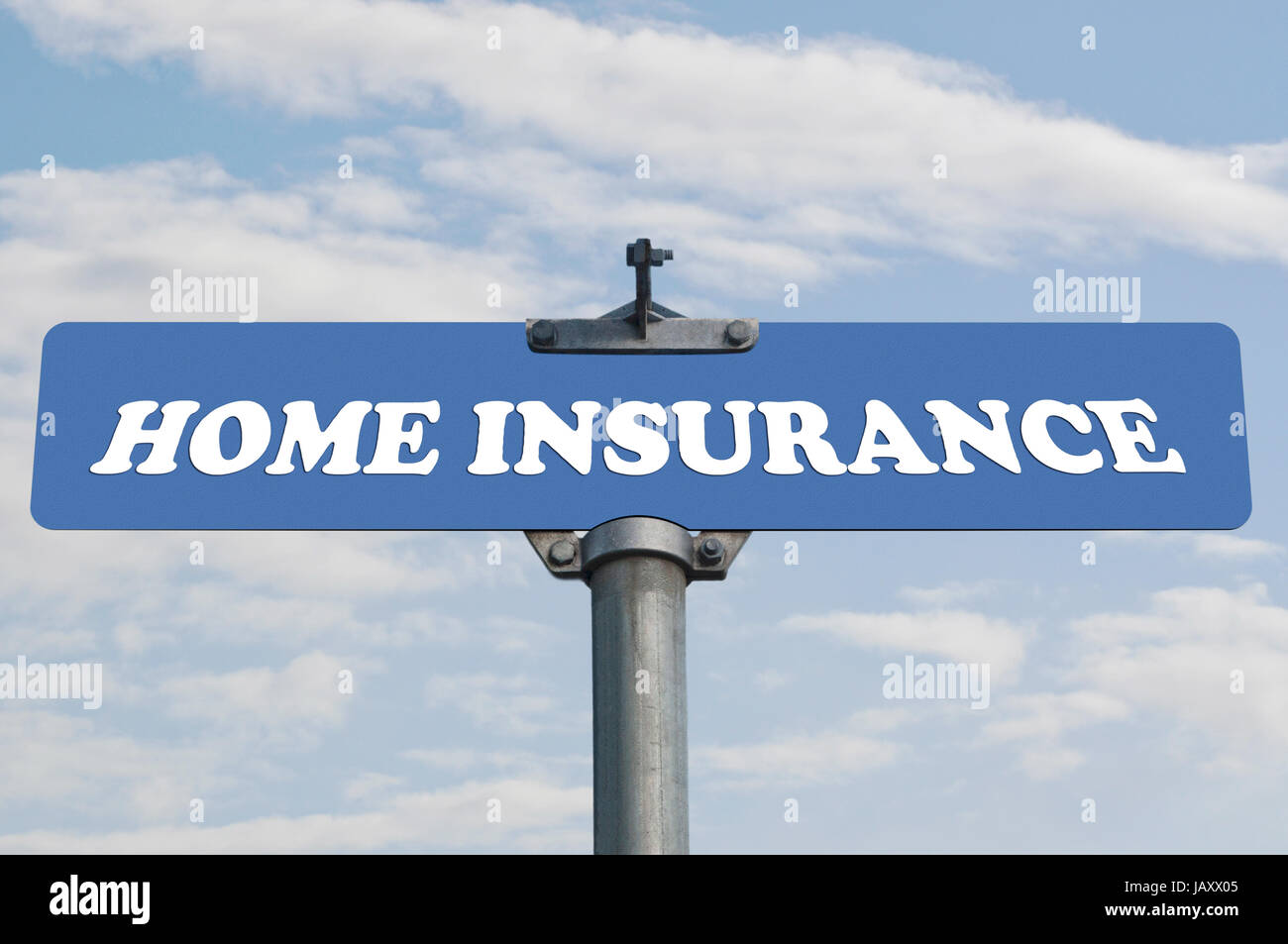 Home insurance road sign Stock Photo - Alamy