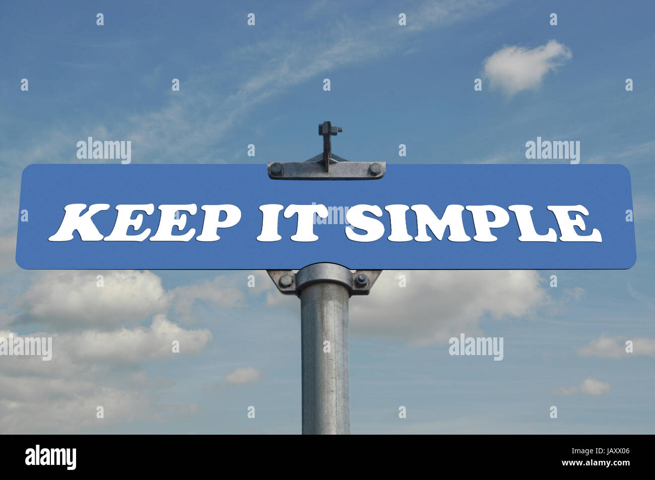 Keep it simple road sign Stock Photo - Alamy