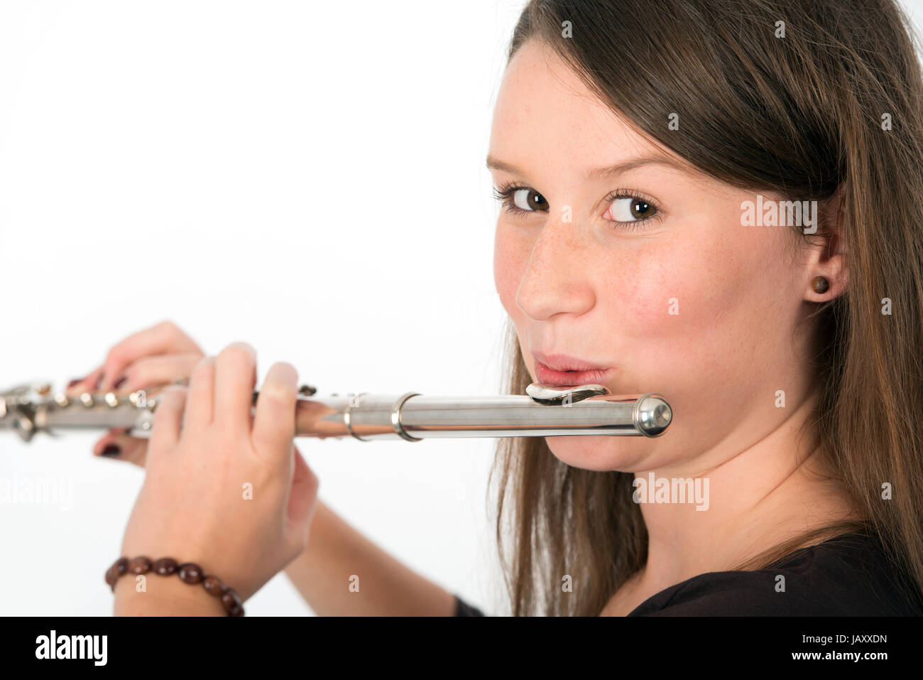 Woman plays flute hi-res stock photography and images - Alamy