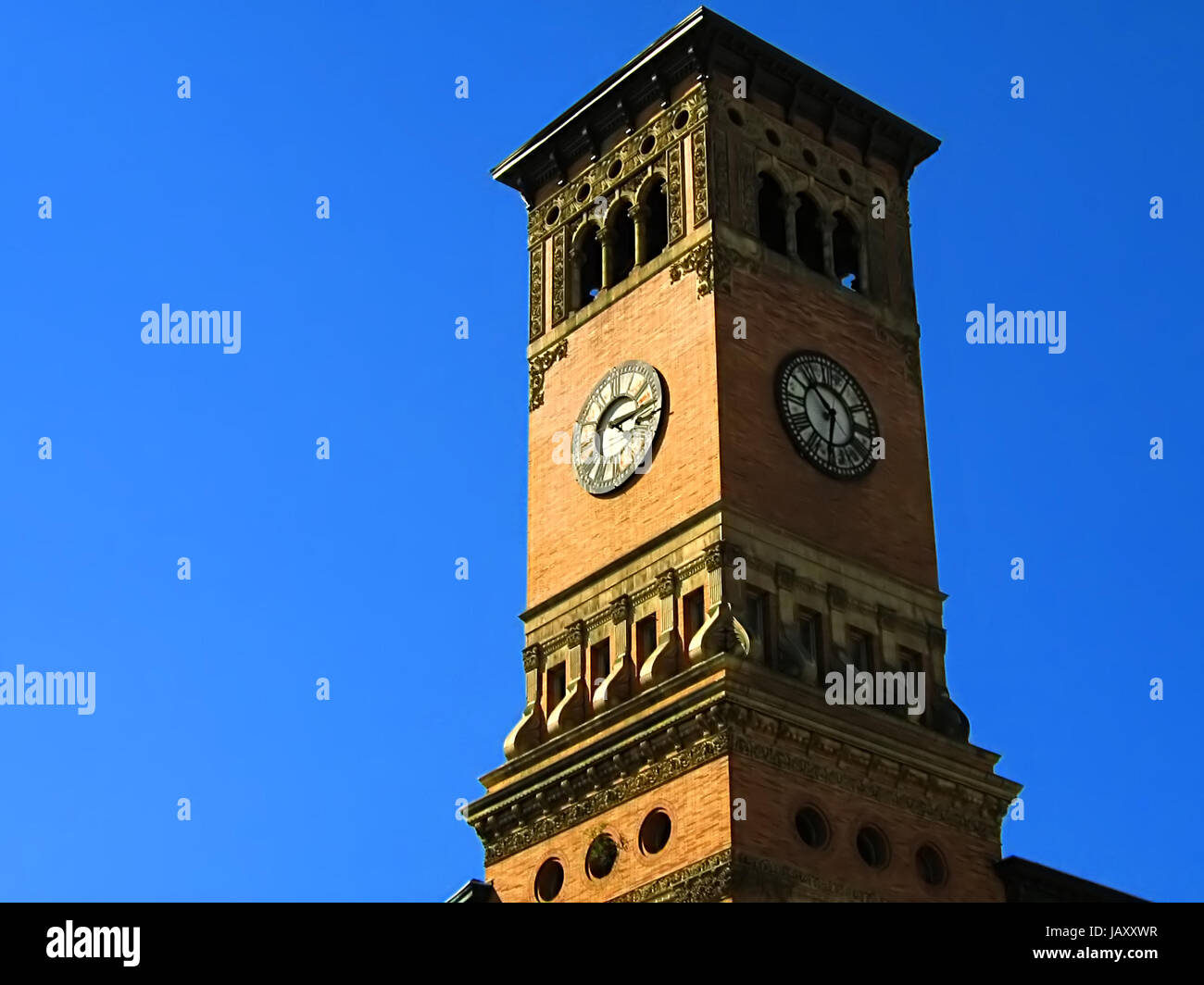 A photograph of a clock tower on a government building detailing its ...