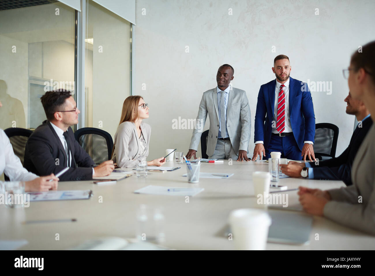 Drawing Conclusions of Business Meeting Stock Photo - Alamy