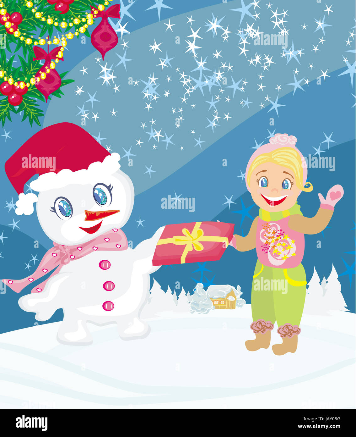 snowman giving gifts Stock Photo - Alamy