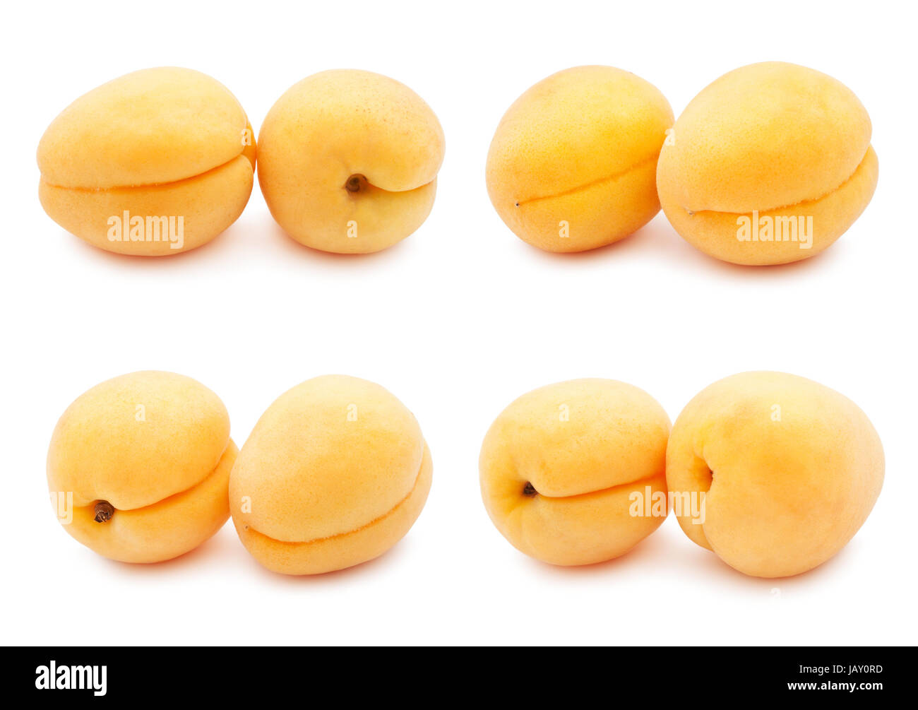Collection of fresh sweet apricots isolated on white background Stock ...