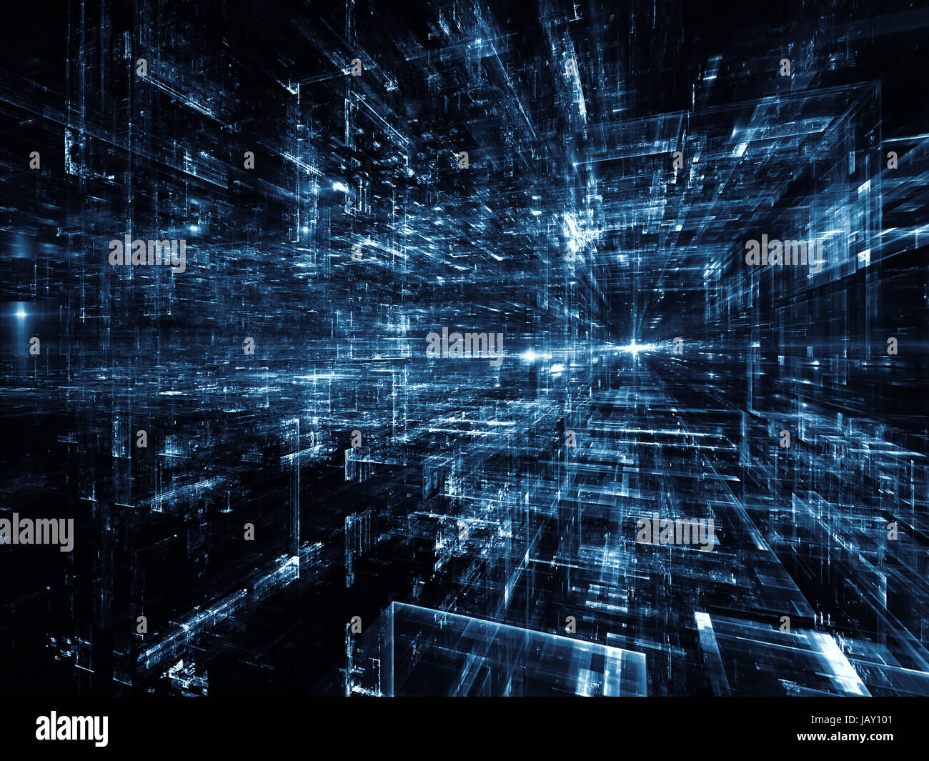 City Lights series. Abstract arrangement of technological fractal ...