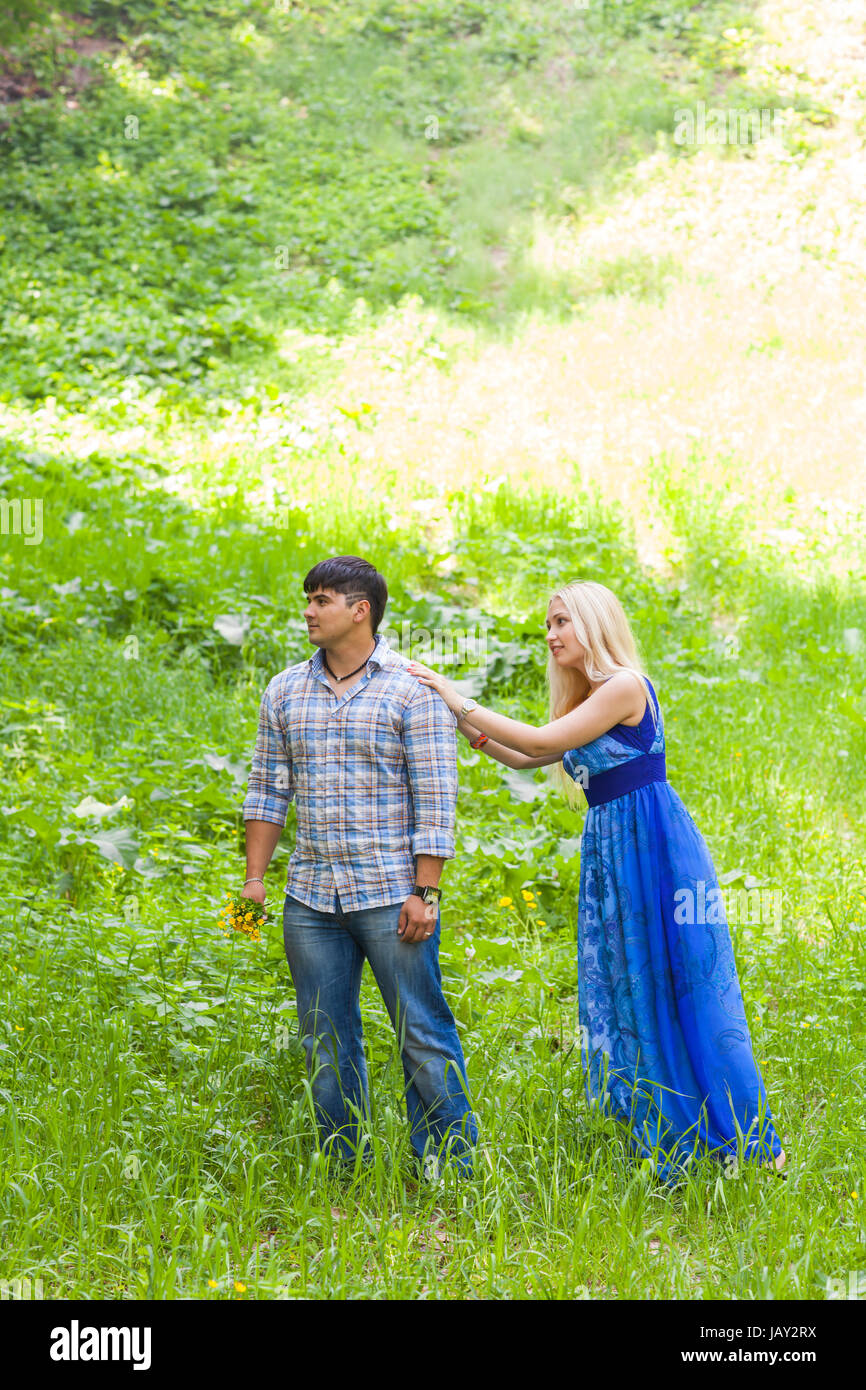Young man have fun with girlfriend outdoors Stock Photo - Alamy