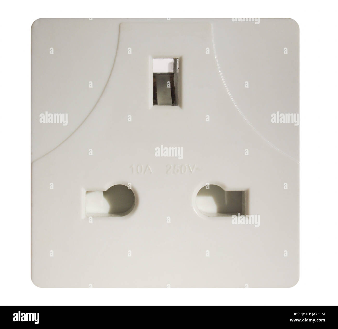 BS 1363 Standard British power Plug Socket isolated over white ...