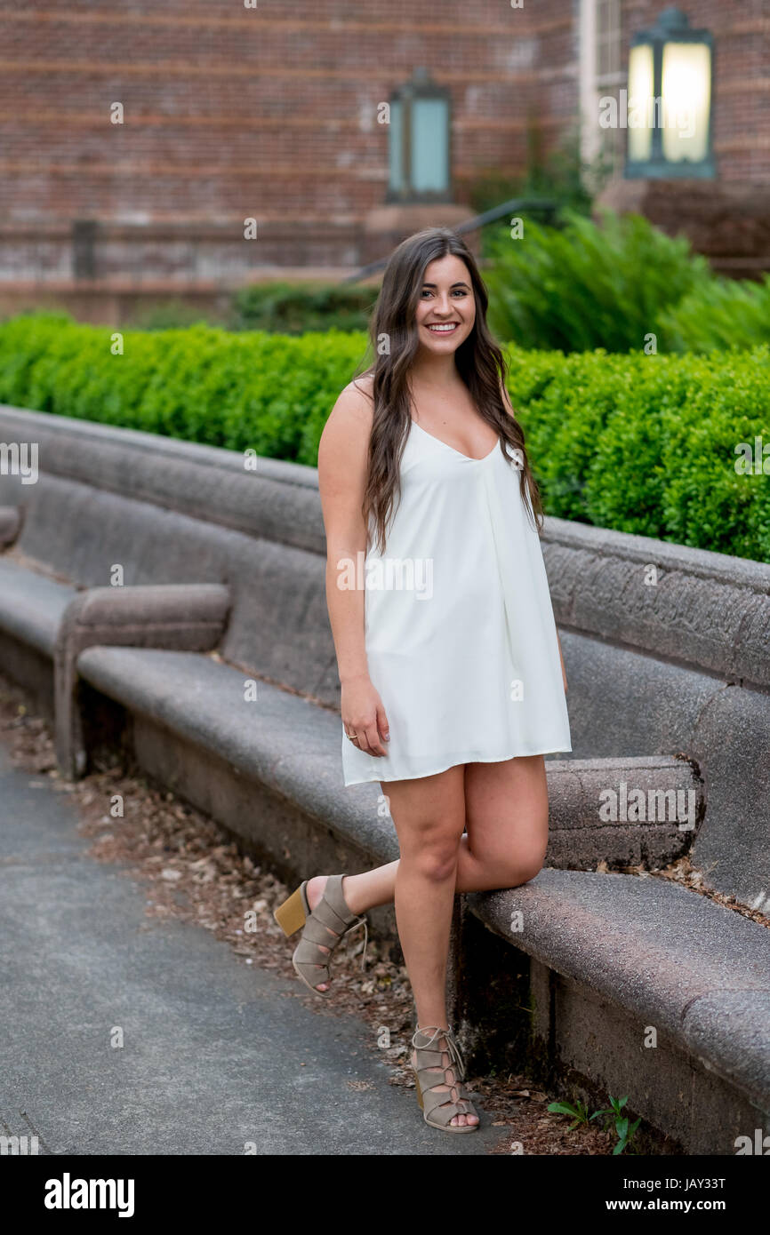 University student lifestyle portrait outdoors with natural light Stock ...