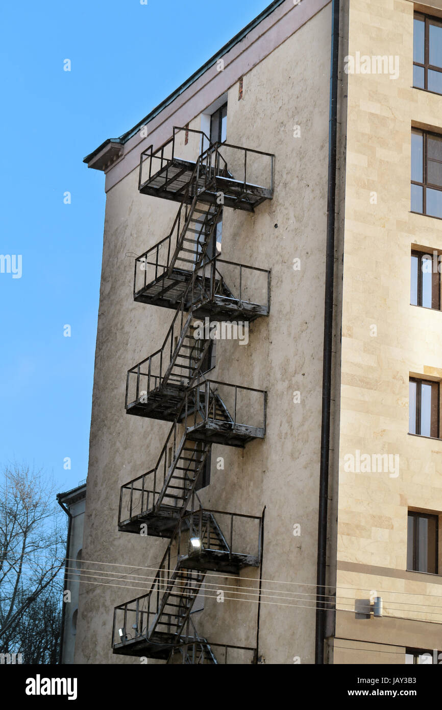 Fire escape on the building Stock Photo - Alamy