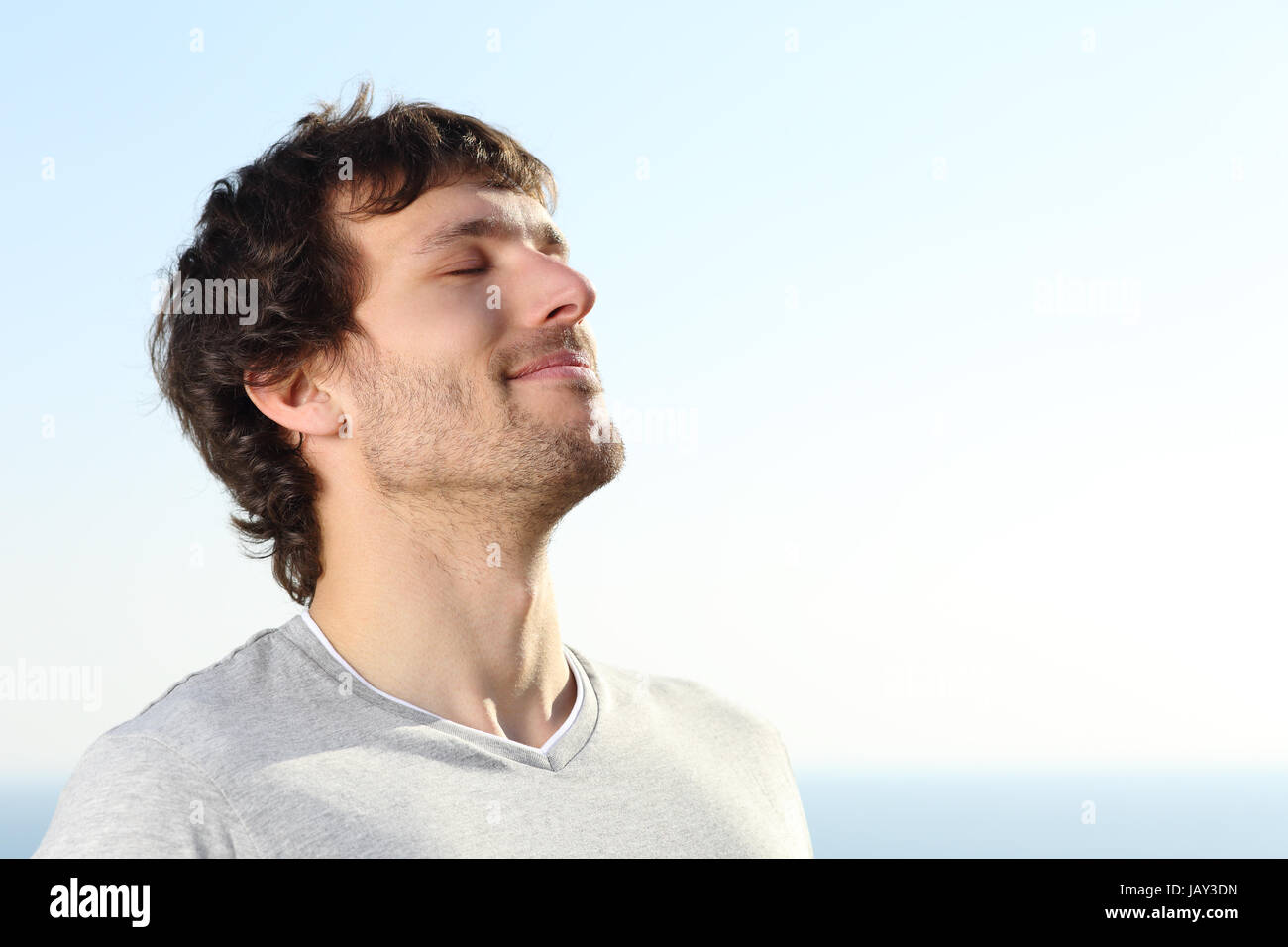 Breathing exercises boy hi-res stock photography and images - Alamy