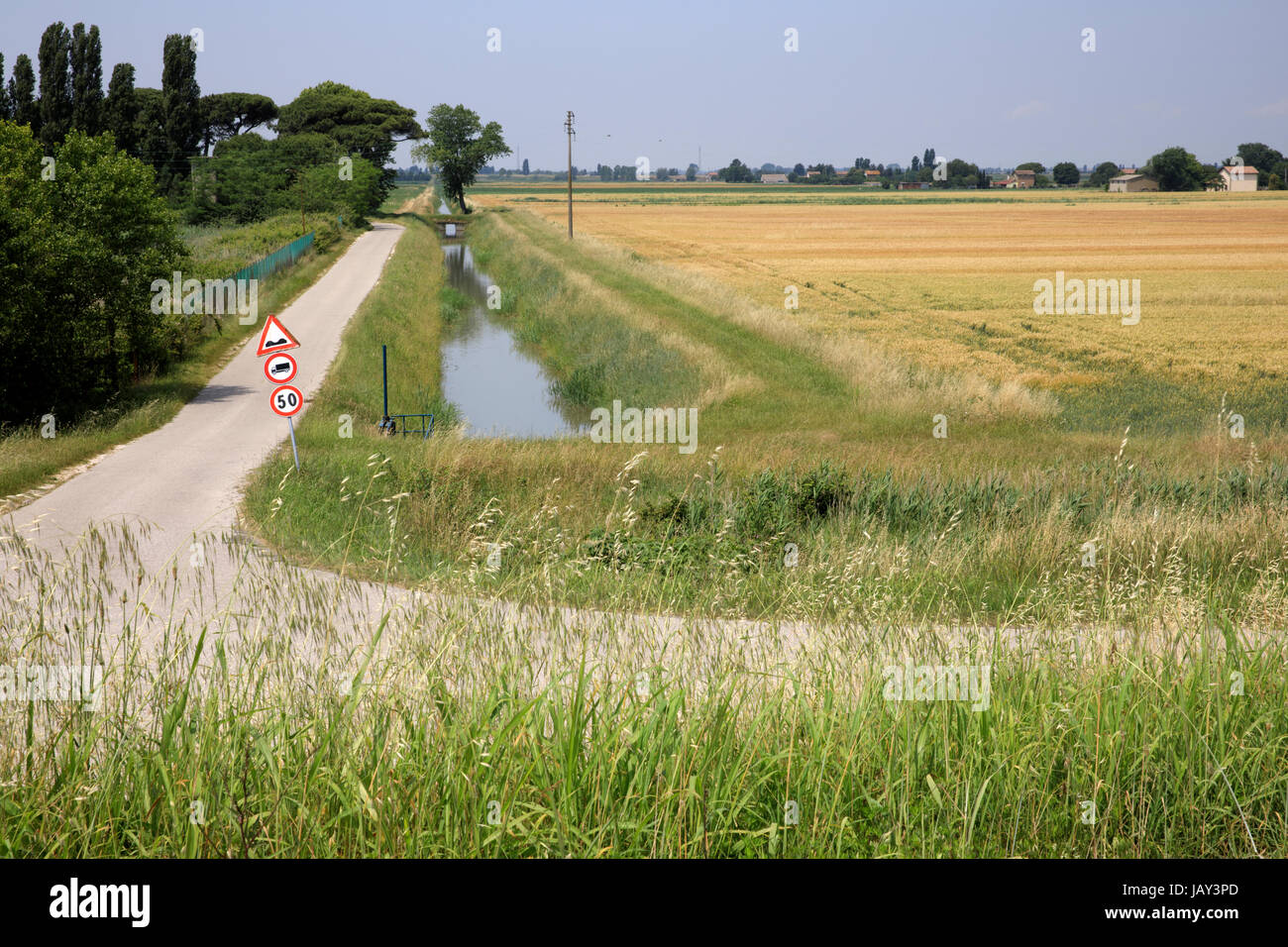 Po river, Delta Regional Park, Emilia Romagna, Italy Stock Photo - Alamy