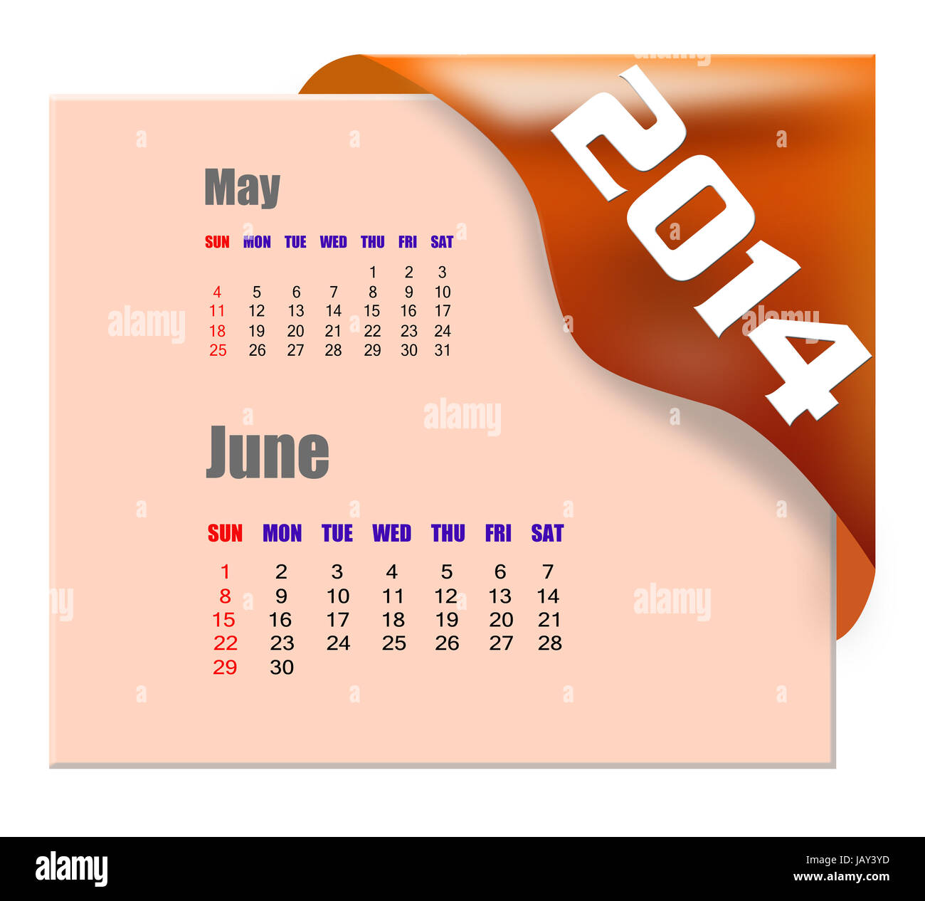 2014 June calendar Stock Photo - Alamy
