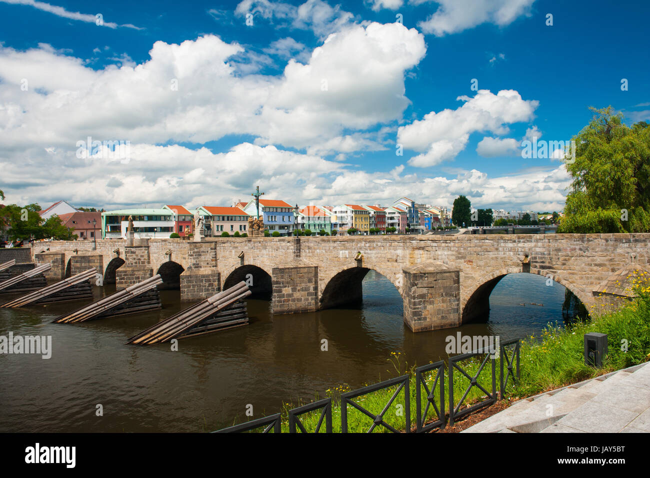 Stone Bridge in Pisek (Deer Bridge), the oldest gothic stone bridge in ...