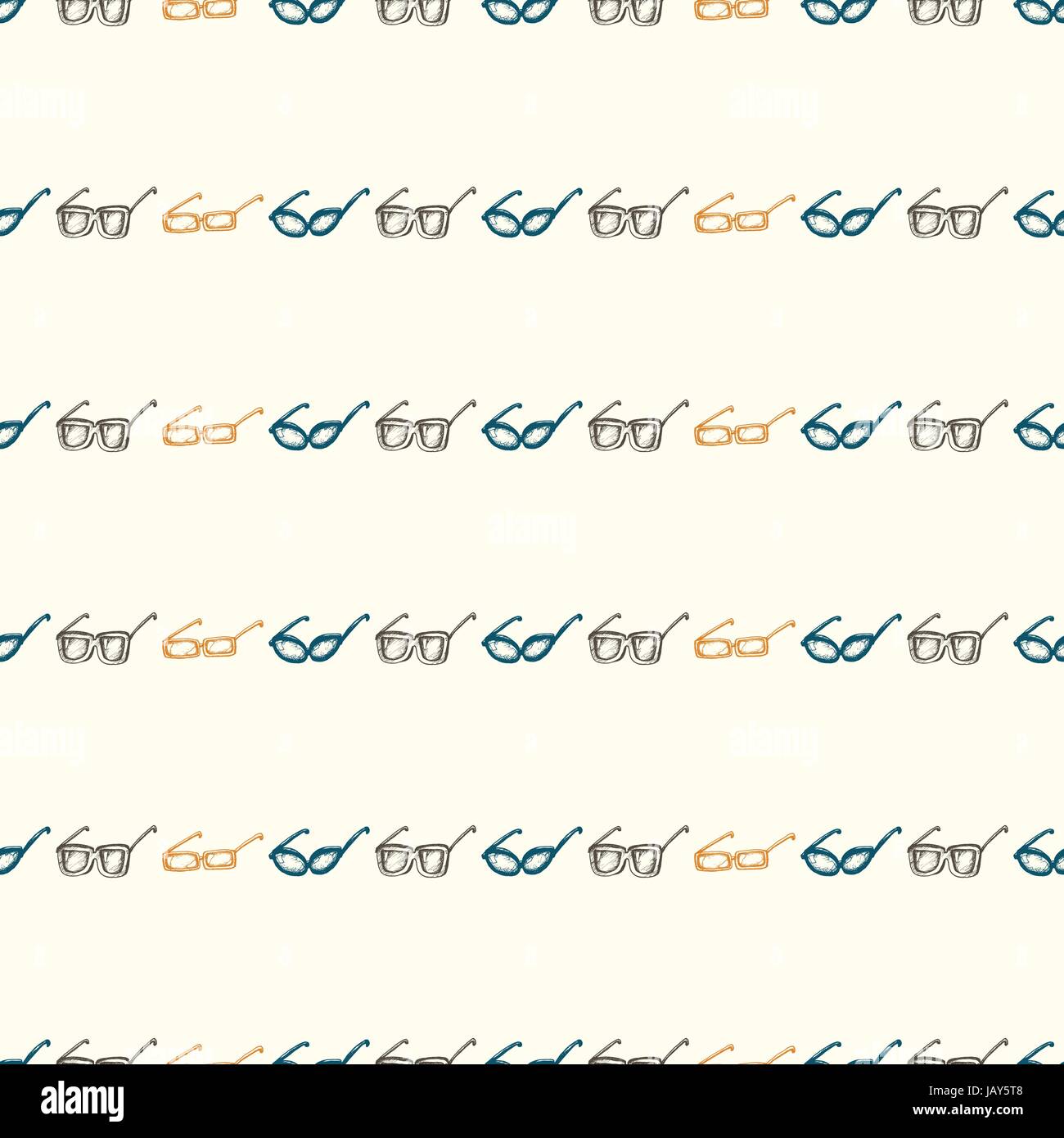 Different glasses types seamless pattern, hand drawn doodle style ...